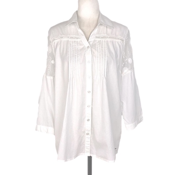 Point Zero | Tops | Point Zero White Embroidered Blouse | Poshmark